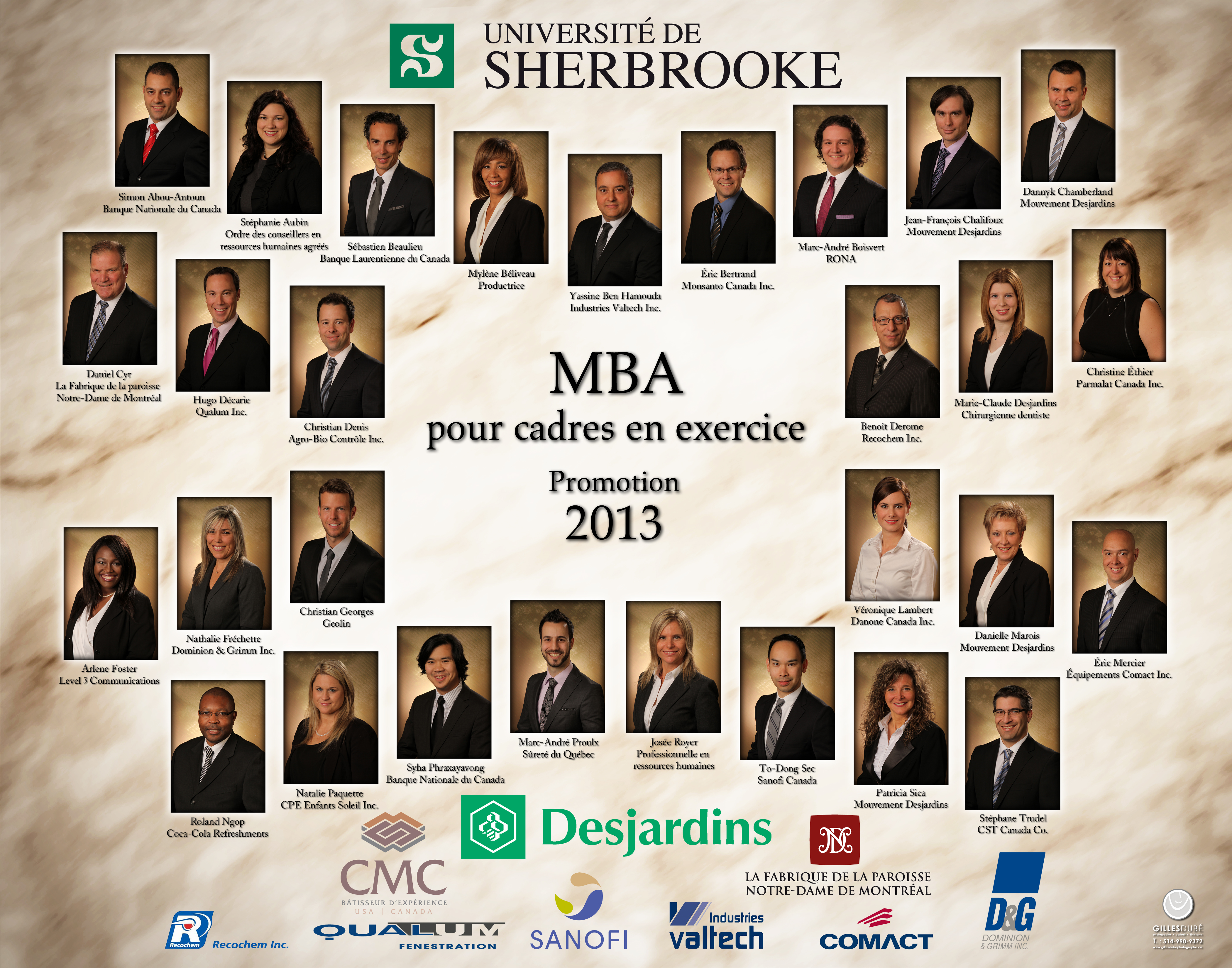 Nos diplômés - Centre Laurent Beaudoin - Université de Sherbrooke