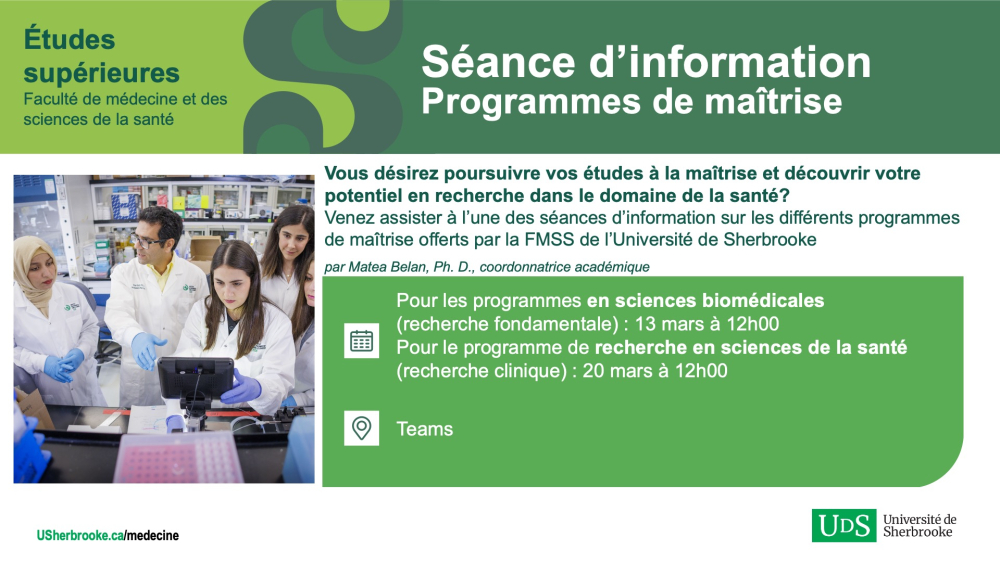 Programmes de maîtrise en sciences biomédicales (recherche fondamentale ...